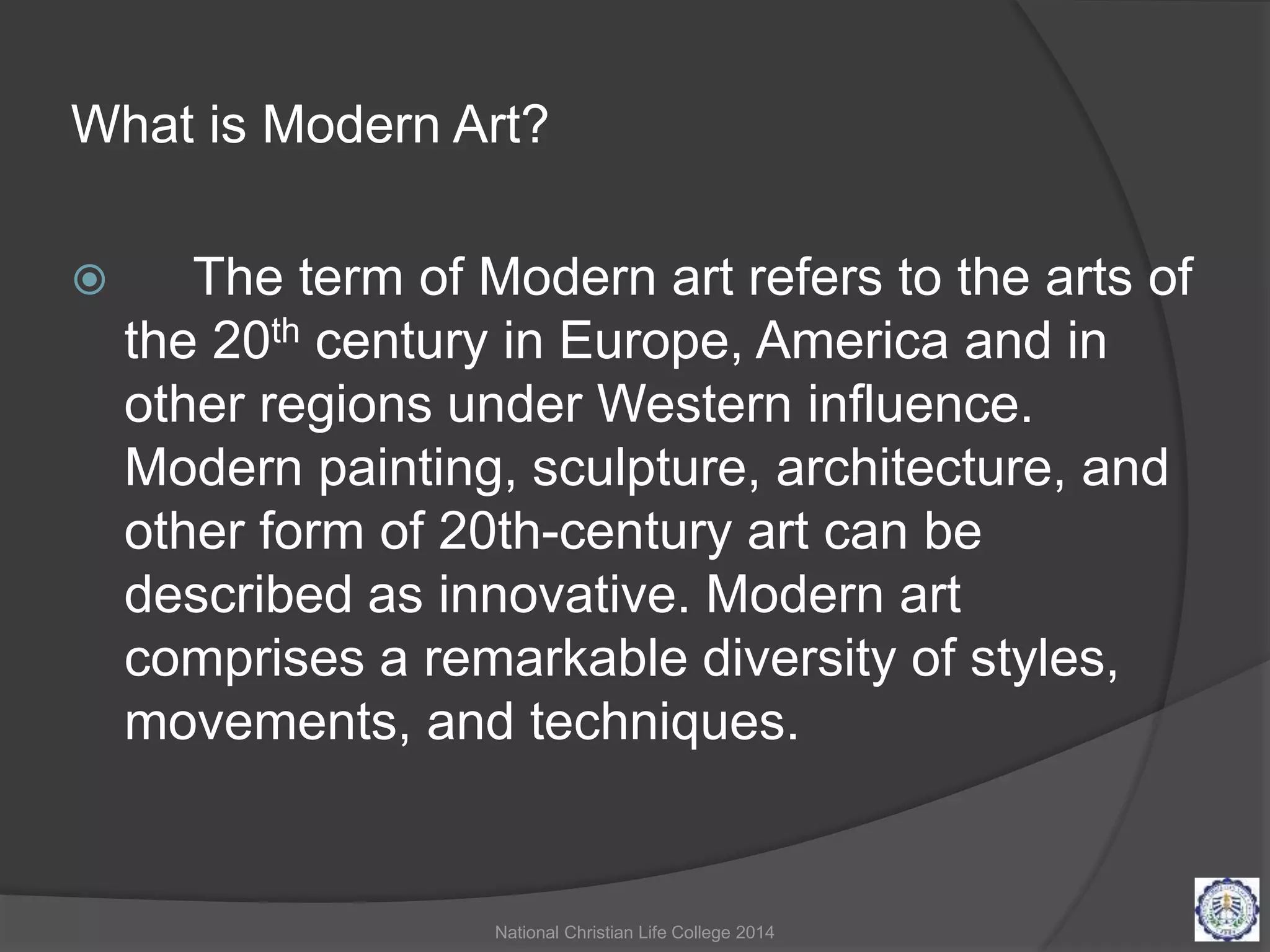 Lesson 1 modern arts and life | PPTX