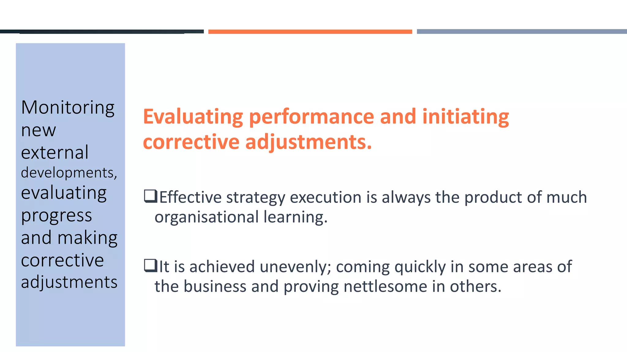 Lesson 1 monitoring new external developments, evaluating progress and making corrective ...