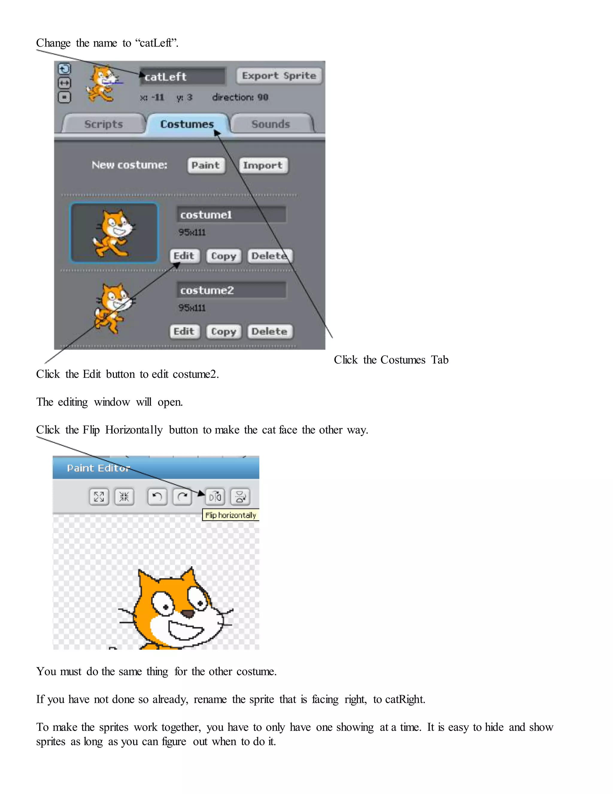Scratch Lesson 1 move with arrow keys | PDF