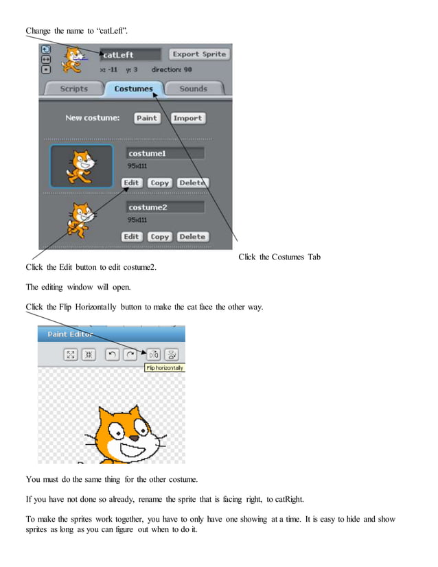 Scratch Lesson 1 move with arrow keys | PDF