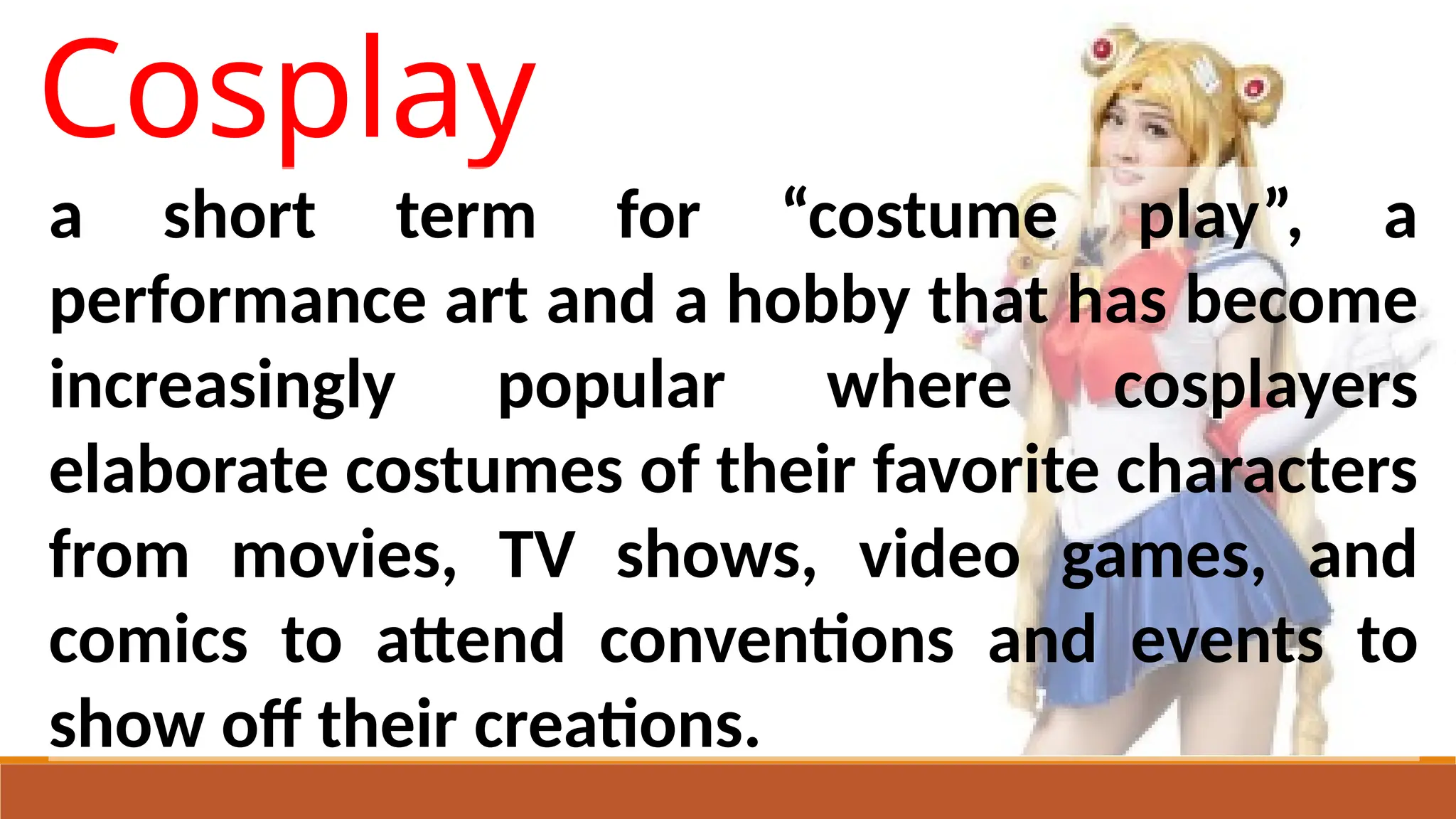 Lesson 1 Music and Arts Day 2 - Performance Art (Cosplay).pptx
