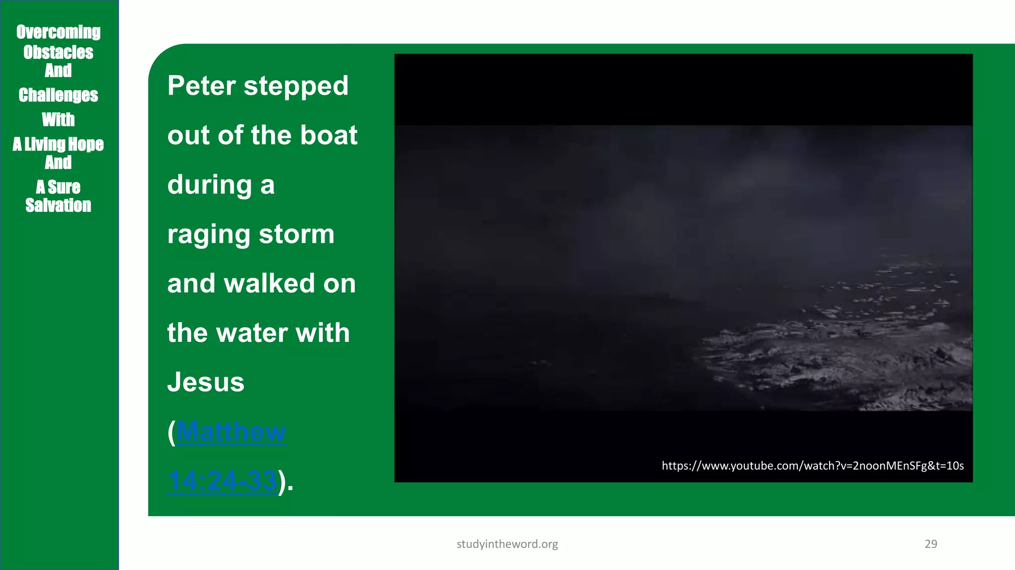 LESSON 1 OVERCOMING OBSTACLES PETER A FLAWED YET FAITHFUL FOLLOWER OF ...