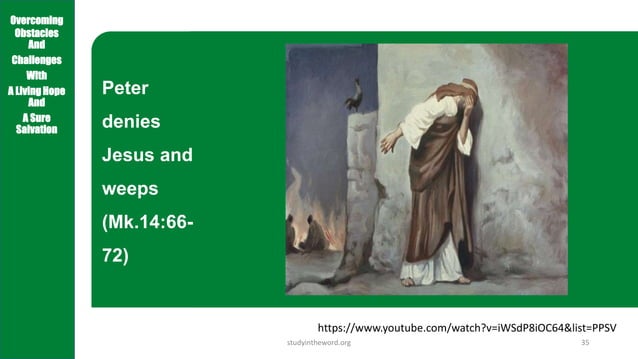 LESSON 1 OVERCOMING OBSTACLES PETER A FLAWED YET FAITHFUL FOLLOWER OF ...