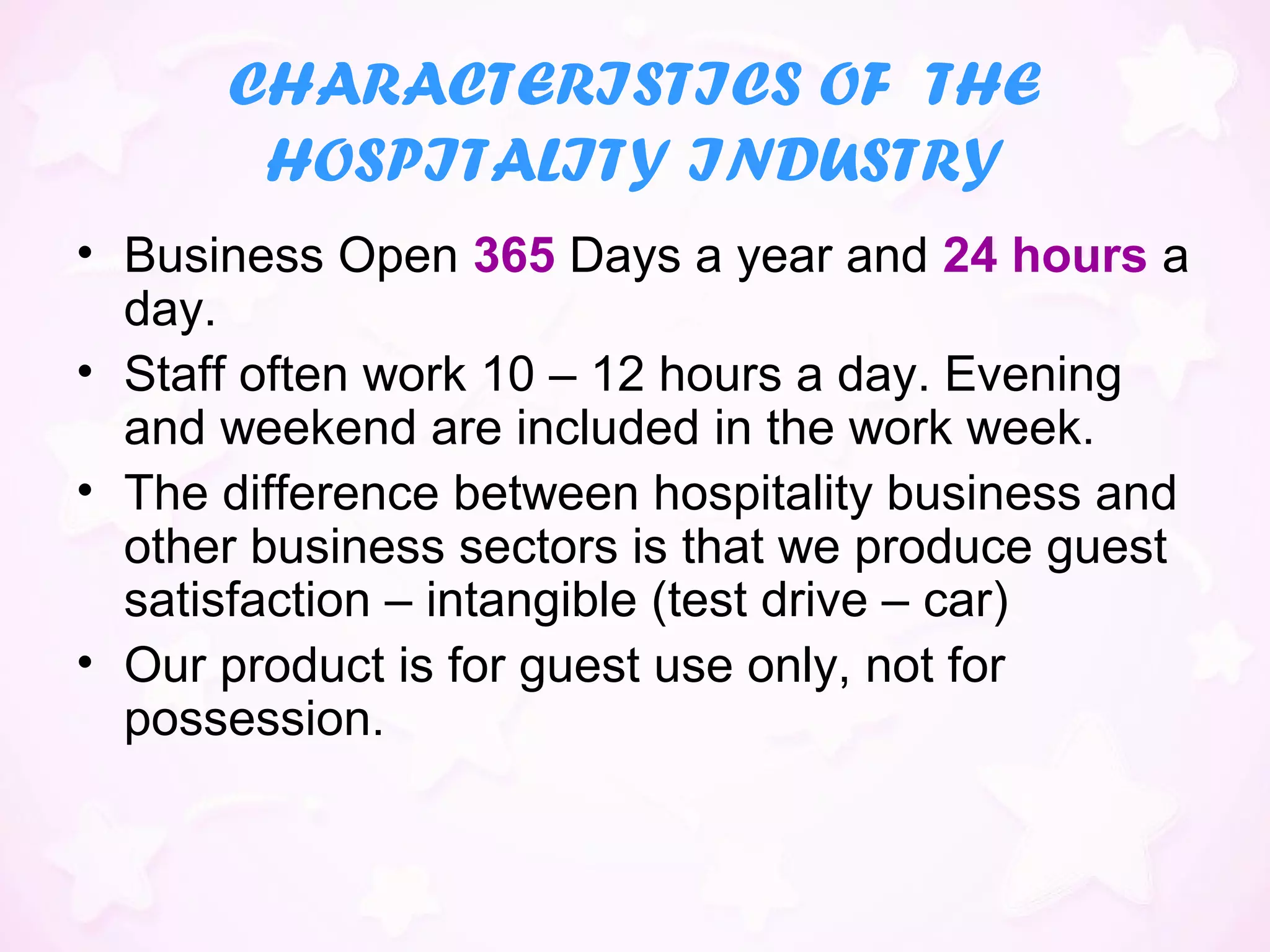 Lesson 1 overview of hospitality industry | PPT