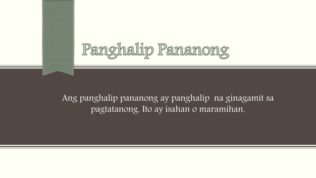Lesson 1 panghalip pananong sub topic | PPTX