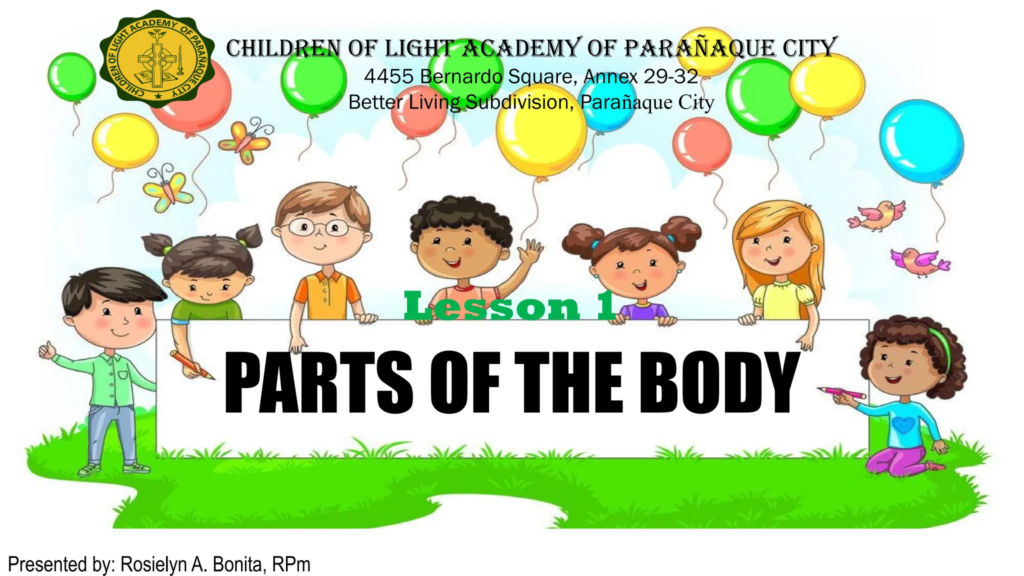 Lesson 1 What are the Parts of our Body.pptx