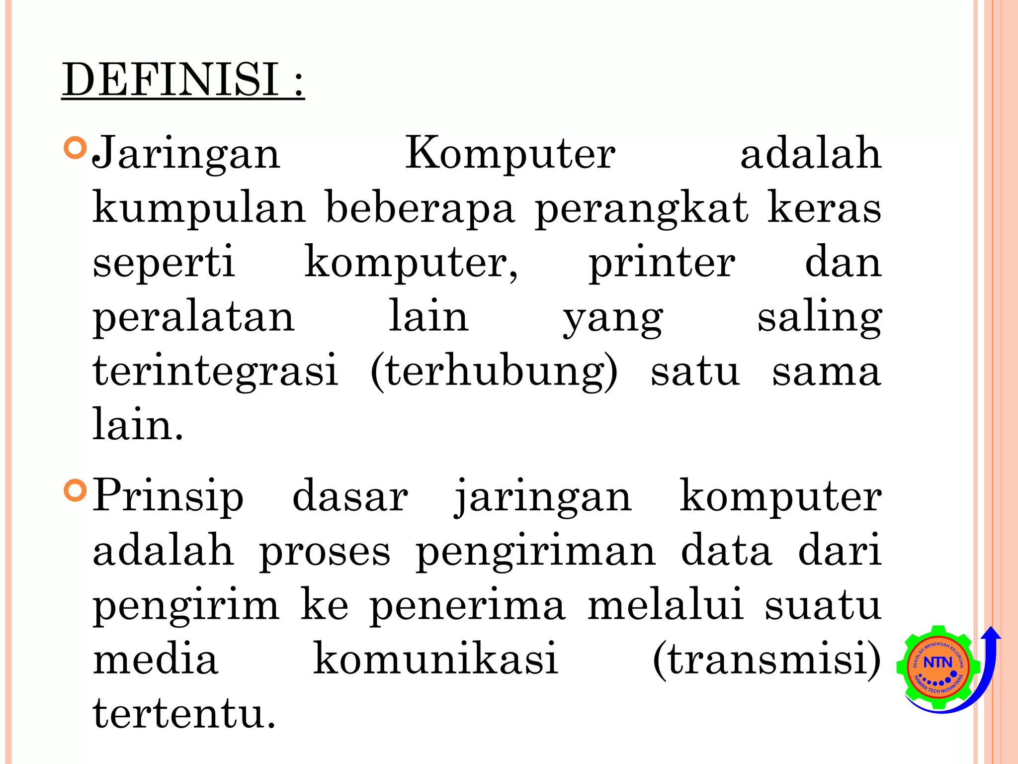 Lesson 1 pengenalan jaringan komputer | PPT