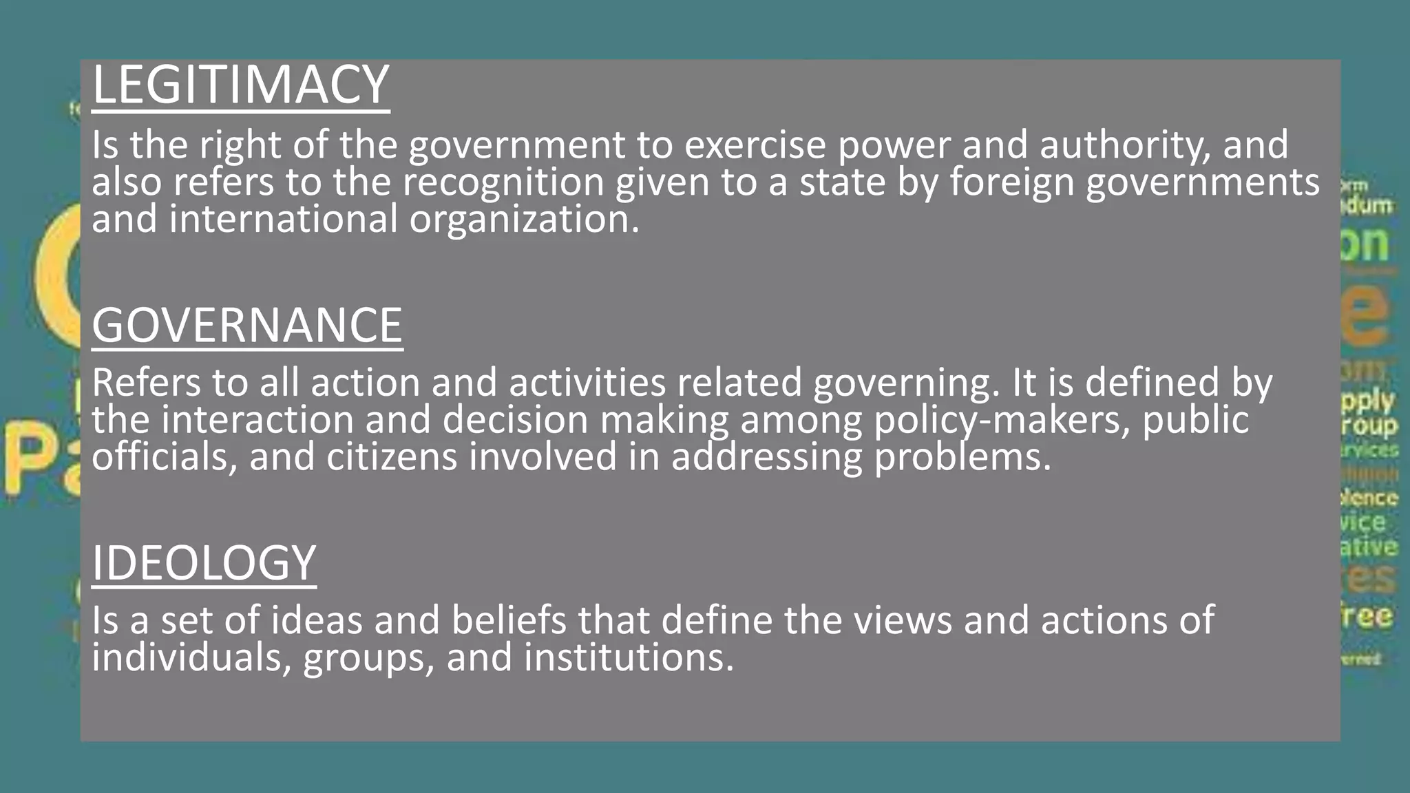 Lesson 1 philippine politics and governance | PPTX