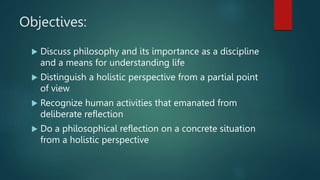 Lesson 1 introduction to the Philosophy of the human person | PPTX
