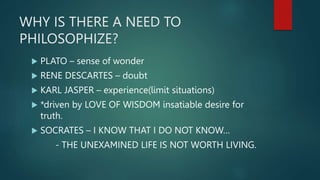 Lesson 1 introduction to the Philosophy of the human person | PPTX