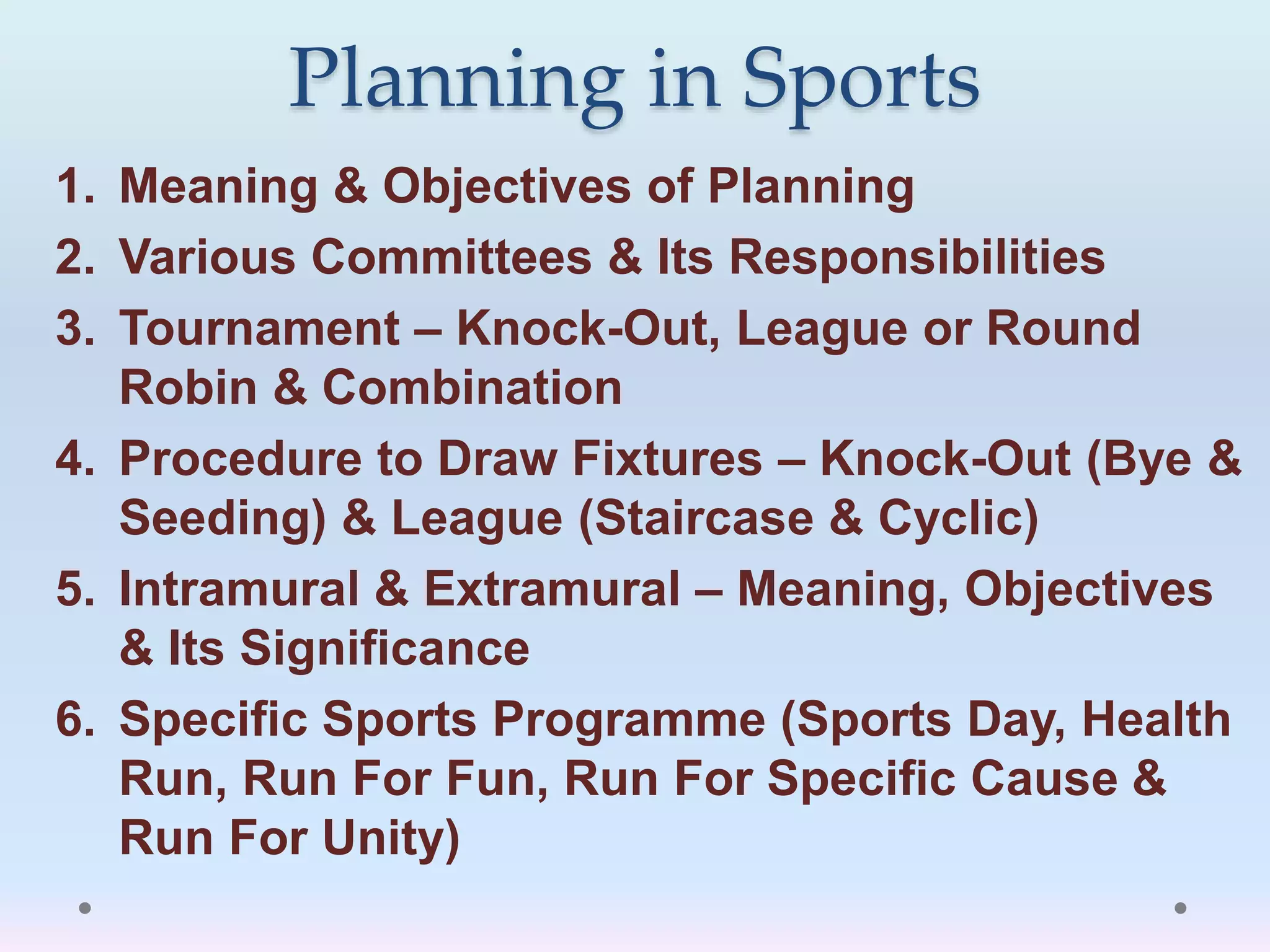 Lesson 1 Planning in Sports | PPTX
