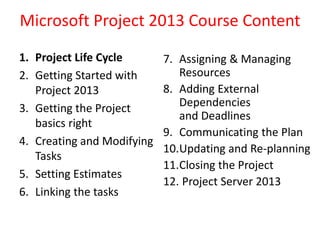 Lesson 1 PMT Project Life Cycle (Microsoft Project Management) | PPT