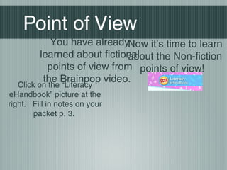 Lesson 1 point of view (fiction) | PPT