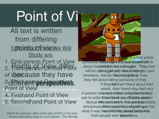 Lesson 1 point of view (fiction) | PPT