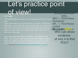 Lesson 1 point of view (fiction) | PPT
