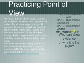Lesson 1 point of view (fiction) | PPT