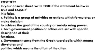 LESSON 1 Politics, Governance and Government.pptx