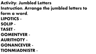 Jumbled Letters Instruction