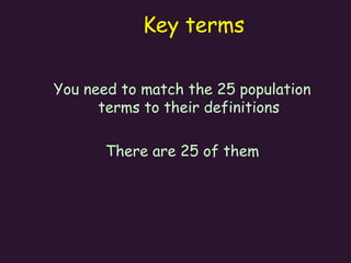 Ned Baring Lesson 1 population | PPT