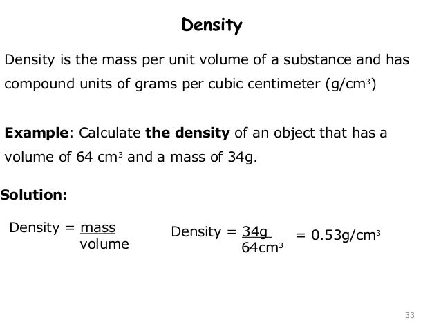 Density Examples Chemistry