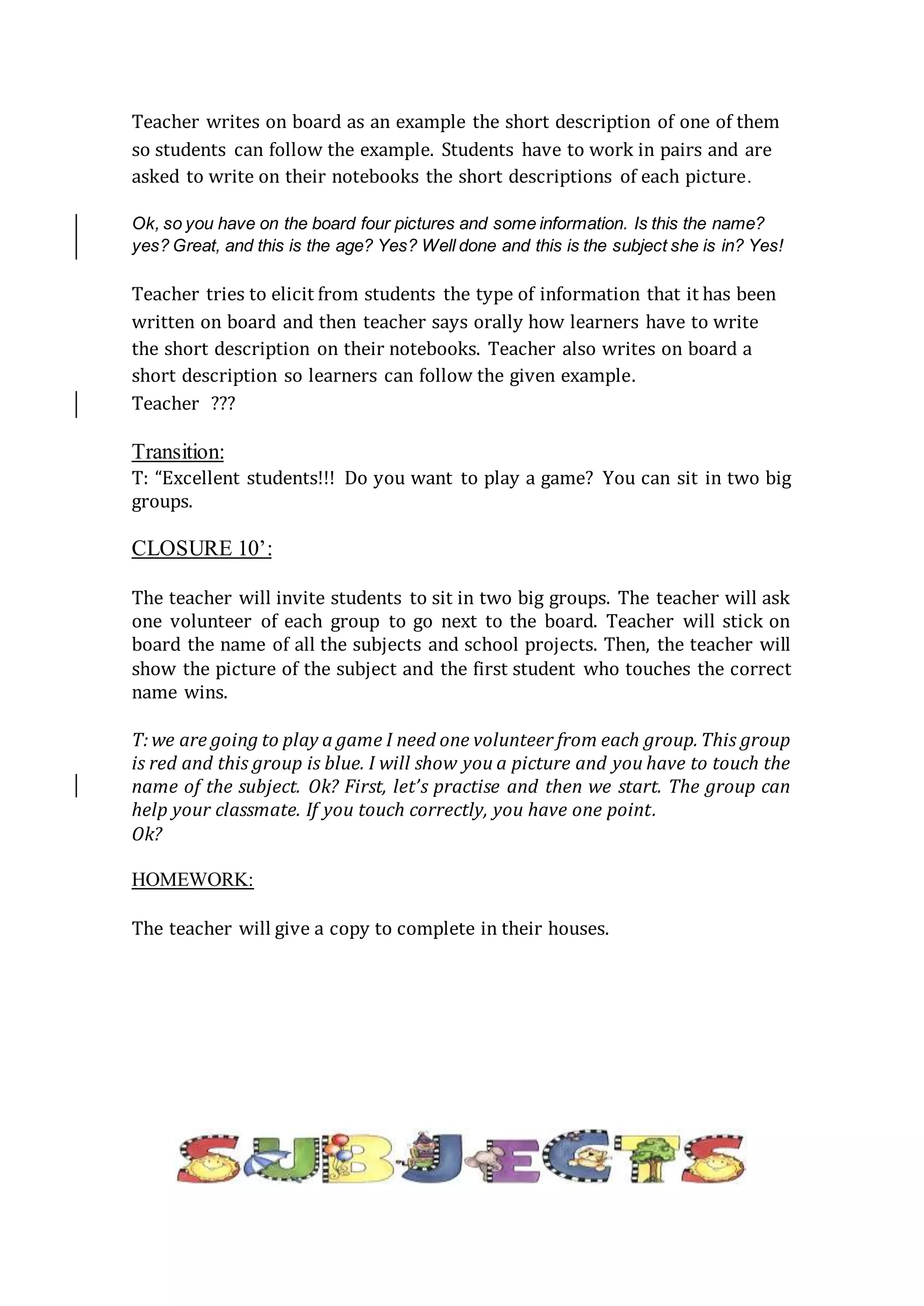 Lesson 1 primary level passed | DOCX