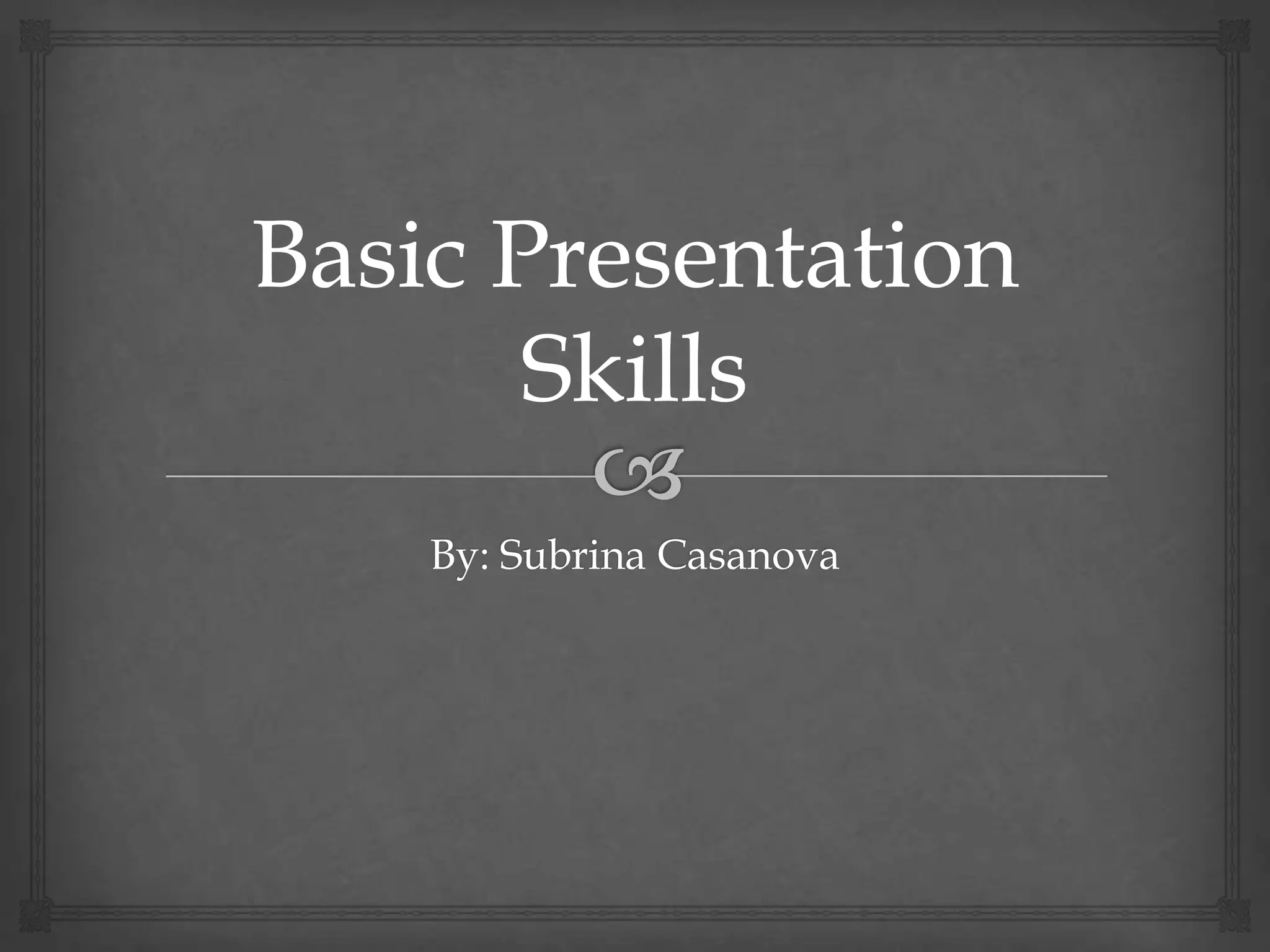 Basic Presentation Skills | PPTX