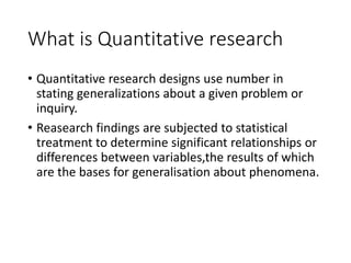 Lesson 1 introduction to quantitative research | PPTX