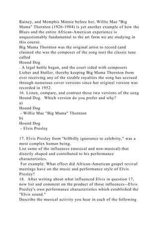 Lesson 1 QuestionsLesson 1 - Africa to Afro-American, Spiritual, G.docx