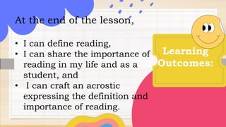 Reading and Its Importance for Reading and Writing Skills | PPT