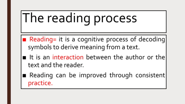 Lesson 1, reading process | PPT