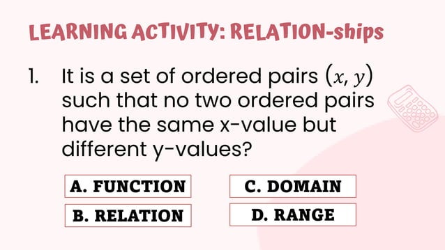 LESSON1_REPRESENTATIONS OF FUNCTIONS AND RELATIONS.pptx | 3-D Graphics ...