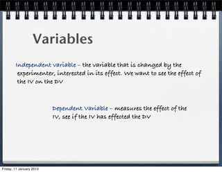 Lesson 1 research methods (variables & hypothesis) | PPT
