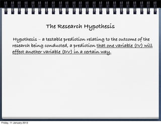 Lesson 1 research methods (variables & hypothesis) | PDF