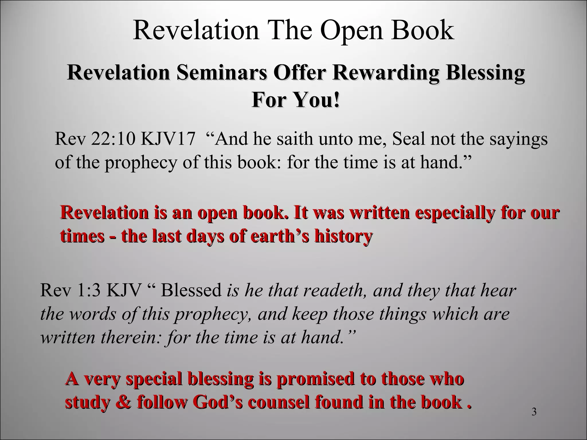 Lesson 1 Revelation Seminars A Bible Prophecy Adventure | PPT
