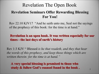 Lesson 1 Revelation Seminars A Bible Prophecy Adventure | PPT