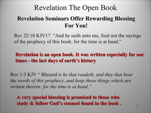 Lesson 1 Revelation Seminars A Bible Prophecy Adventure | PPT
