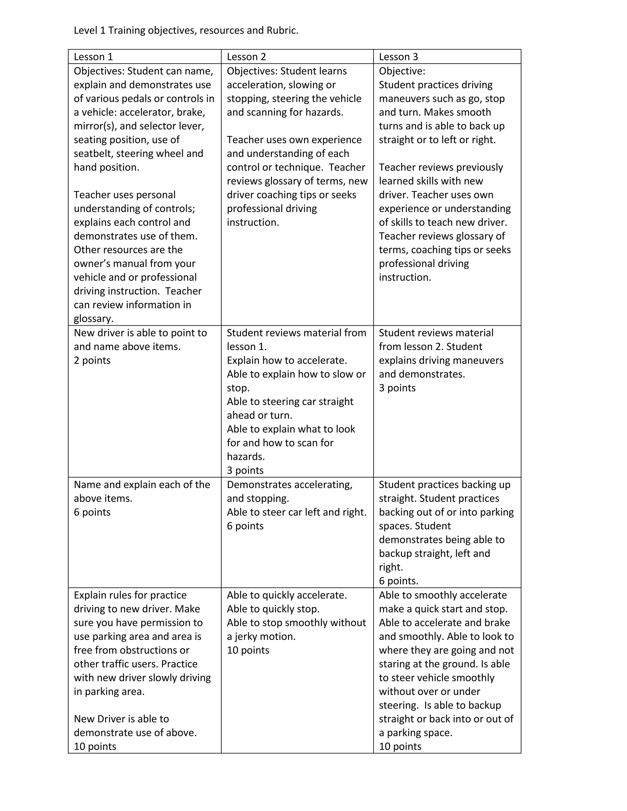 Lesson1 rubric | PDF