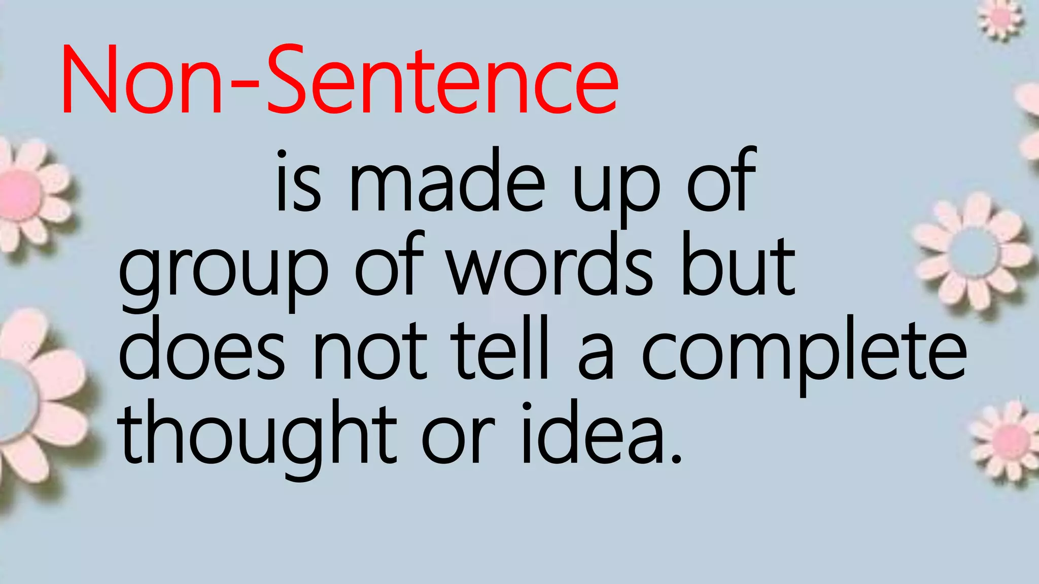 Sentence and NonSentence | PPTX