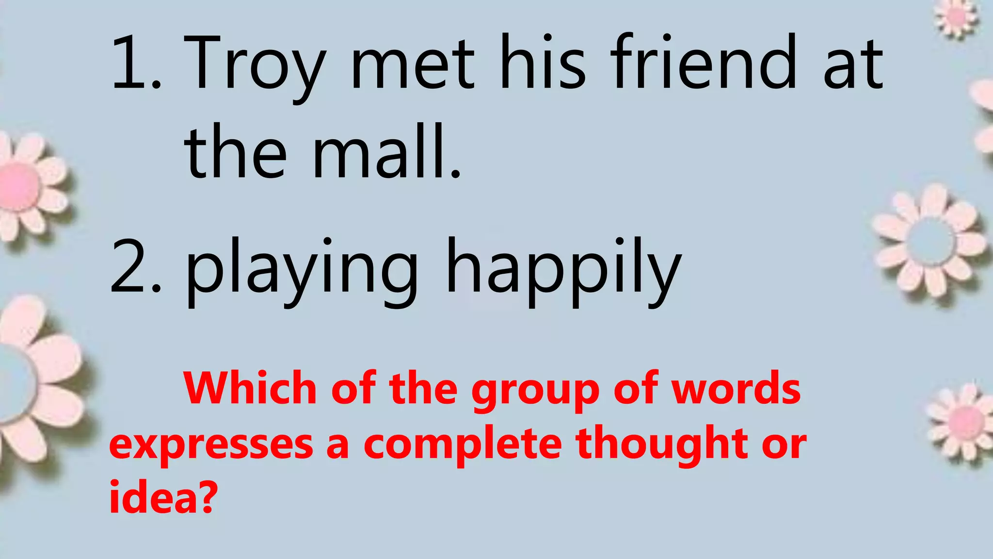 Sentence and NonSentence | PPTX