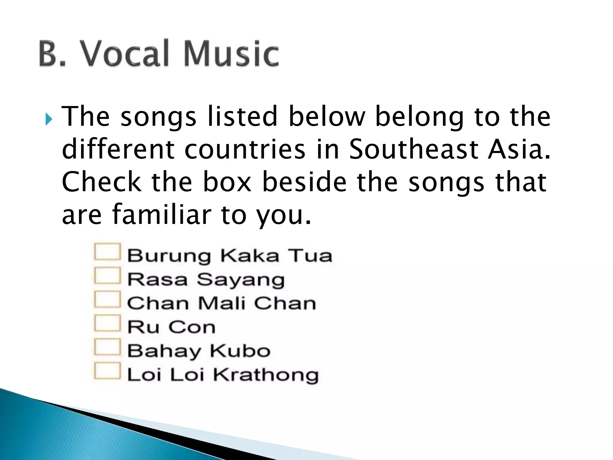 Lesson 1 Southeast Asian Music | PPTX