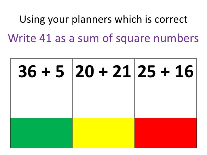 Lesson 1 square numbers