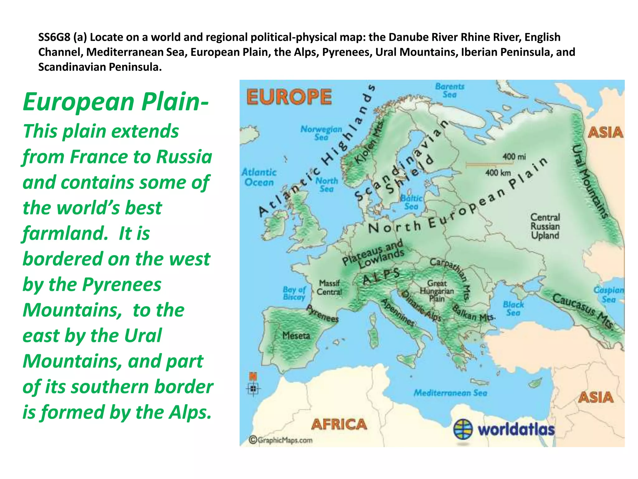 Lesson 1 ss6g8 (a) geography of europe | PPTX