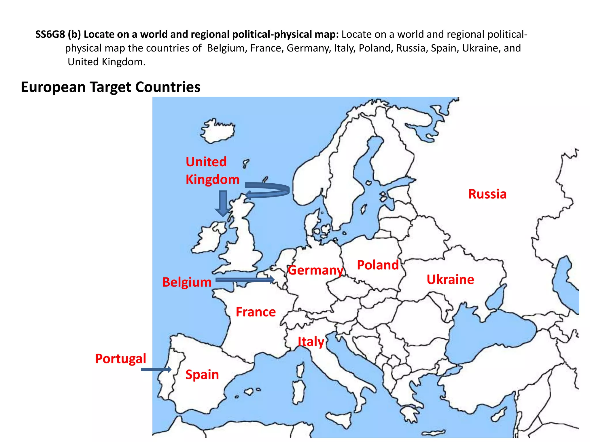 Lesson 1 ss6g8 (a) geography of europe | PPTX