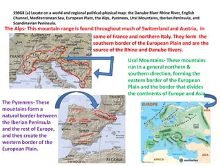 Lesson 1 ss6g8 (a) geography of europe | PPTX