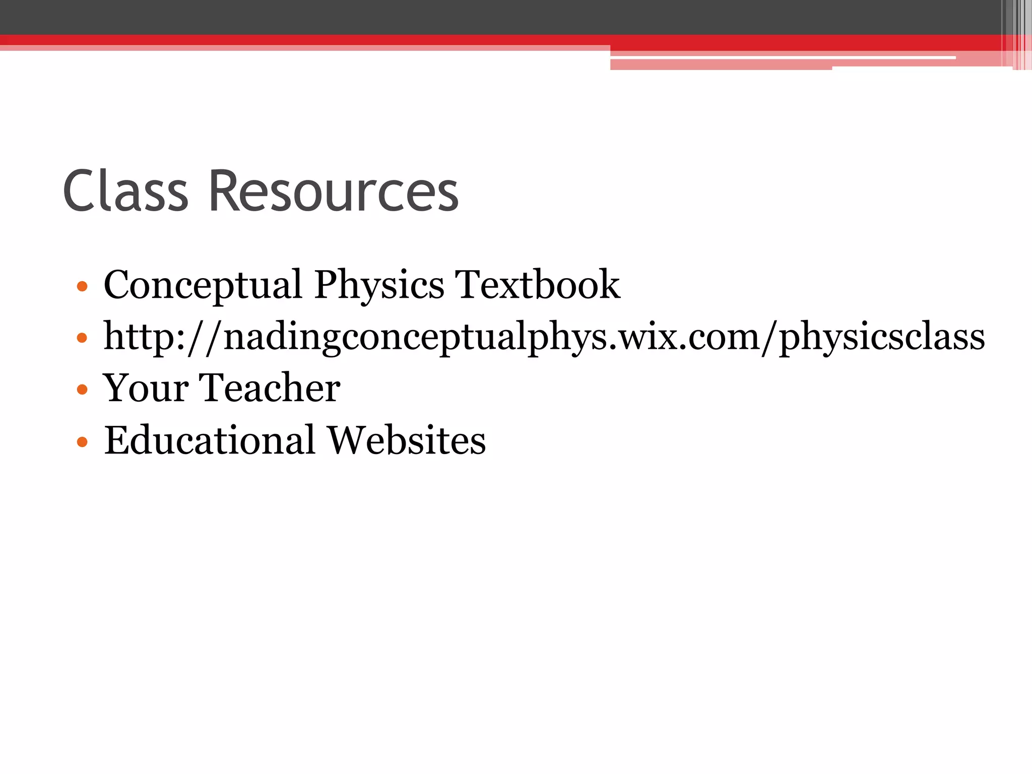 Conceptual Physics Syllabus | PPTX