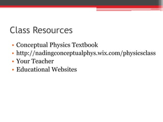 Conceptual Physics Syllabus | PPTX