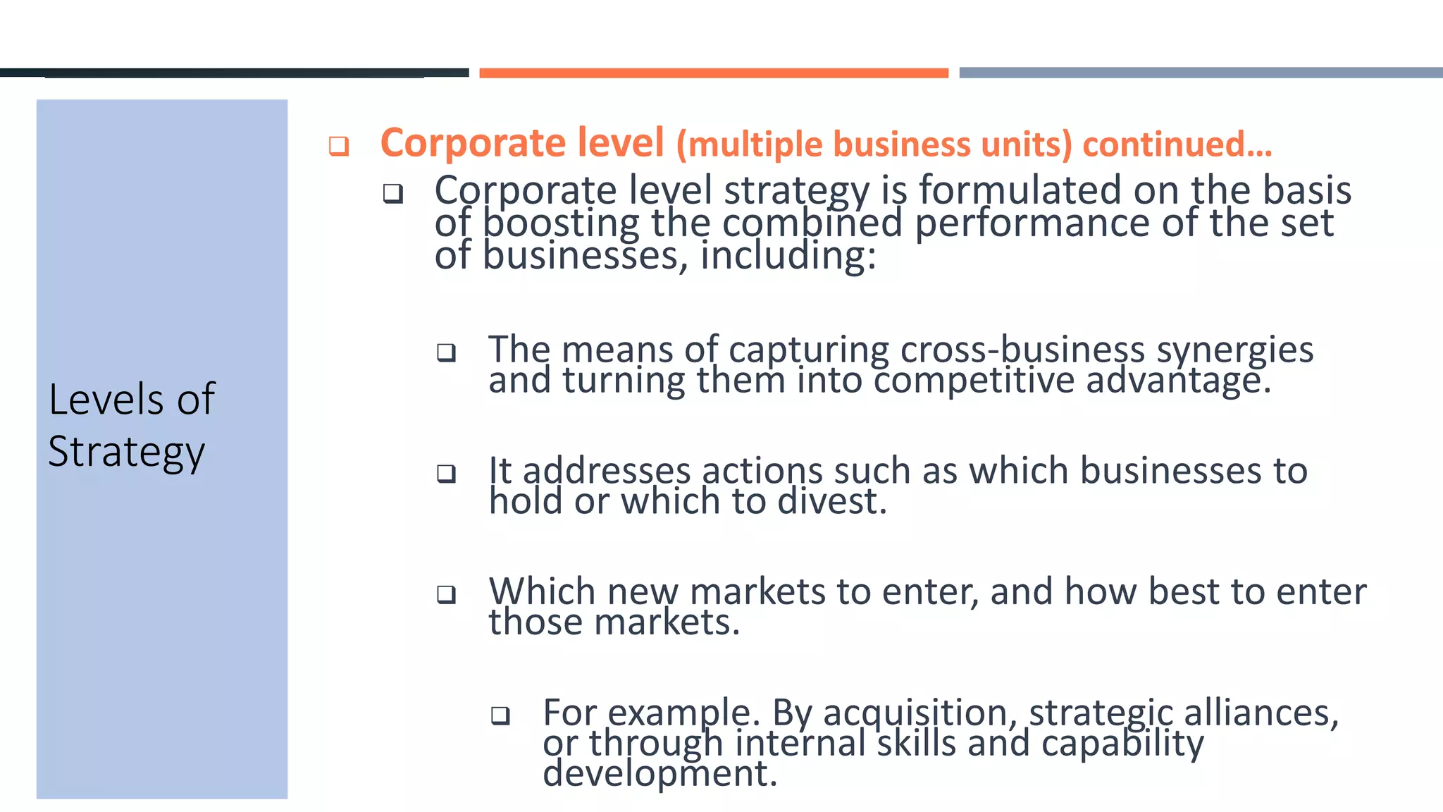 Lesson 1 the 4 levels of strategy | PPTX