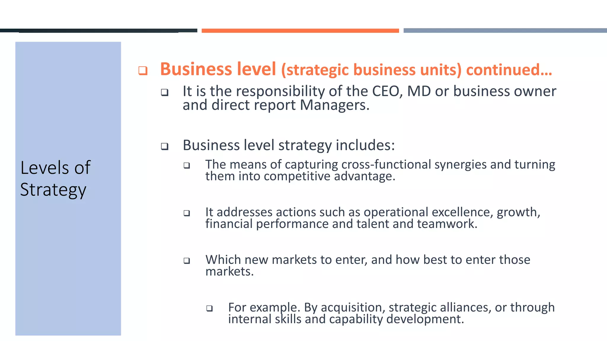 Lesson 1 the 4 levels of strategy | PPTX