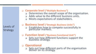 Lesson 1 the 4 levels of strategy | PPTX