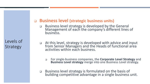 Lesson 1 the 4 levels of strategy | PPTX